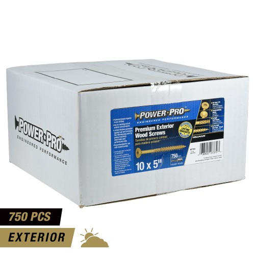 Power Pro Bronze Premium Exterior Wood Screws (#10 x 5") - Corrugated Keg