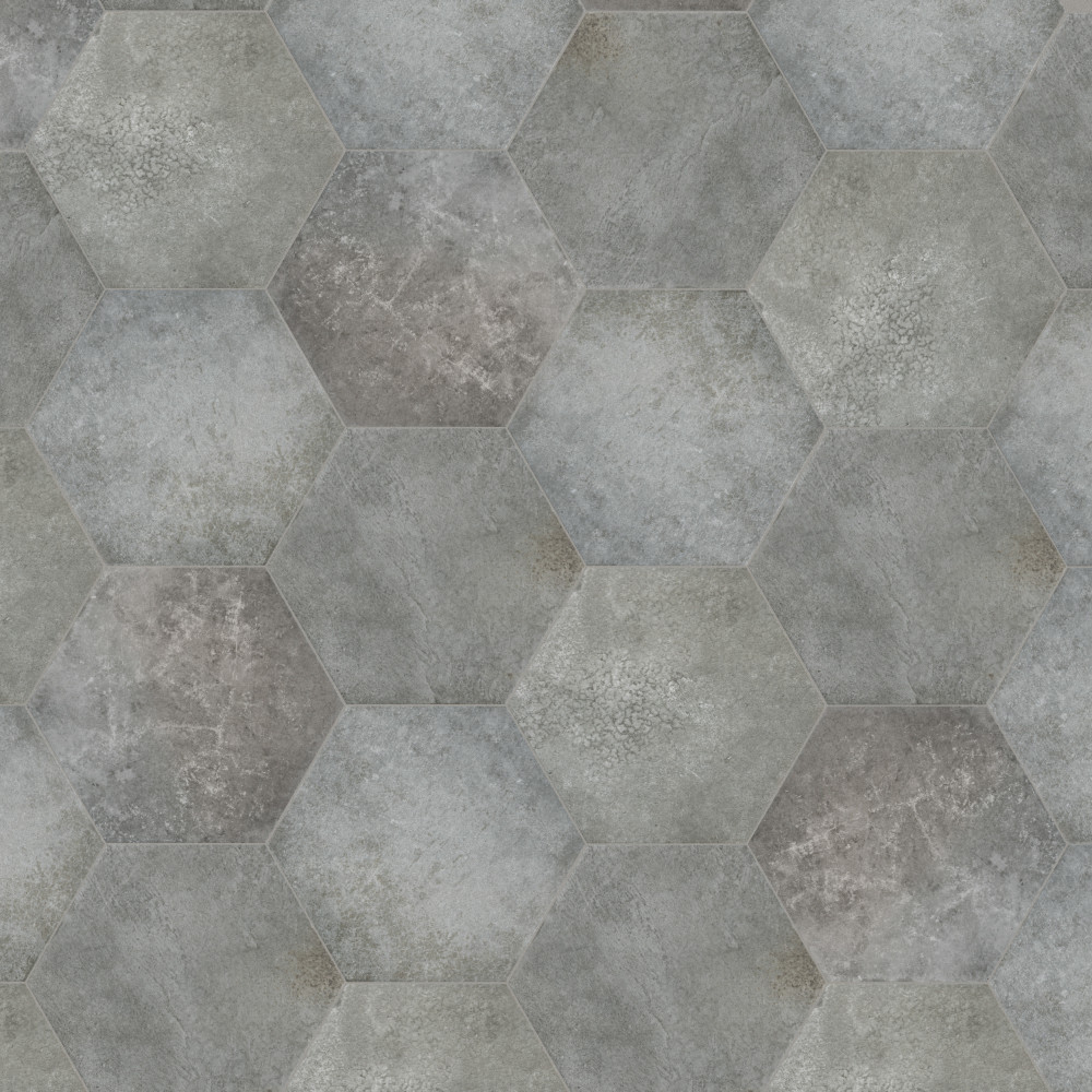Heritage Hex Shadow 7 in. x 8 in. Porcelain Floor and Wall Tile | Merola Tile