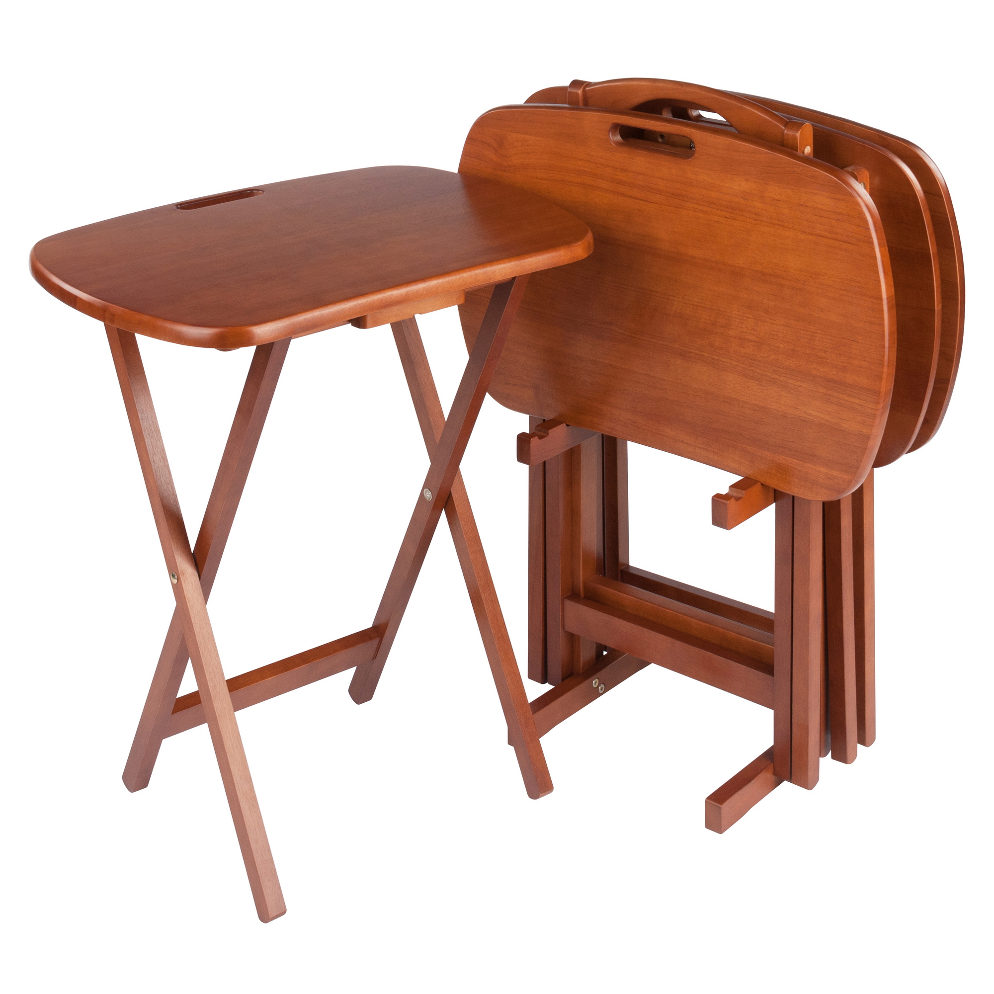 Lucca 5-pc Snack Table Set, Teak - Winsome Wood
