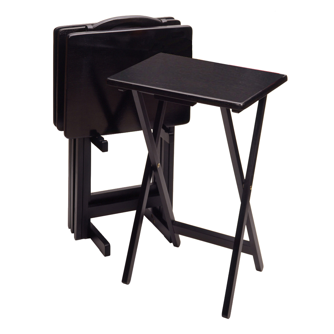 Alex 5-Pc Snack Table Set, Black - Winsome Wood