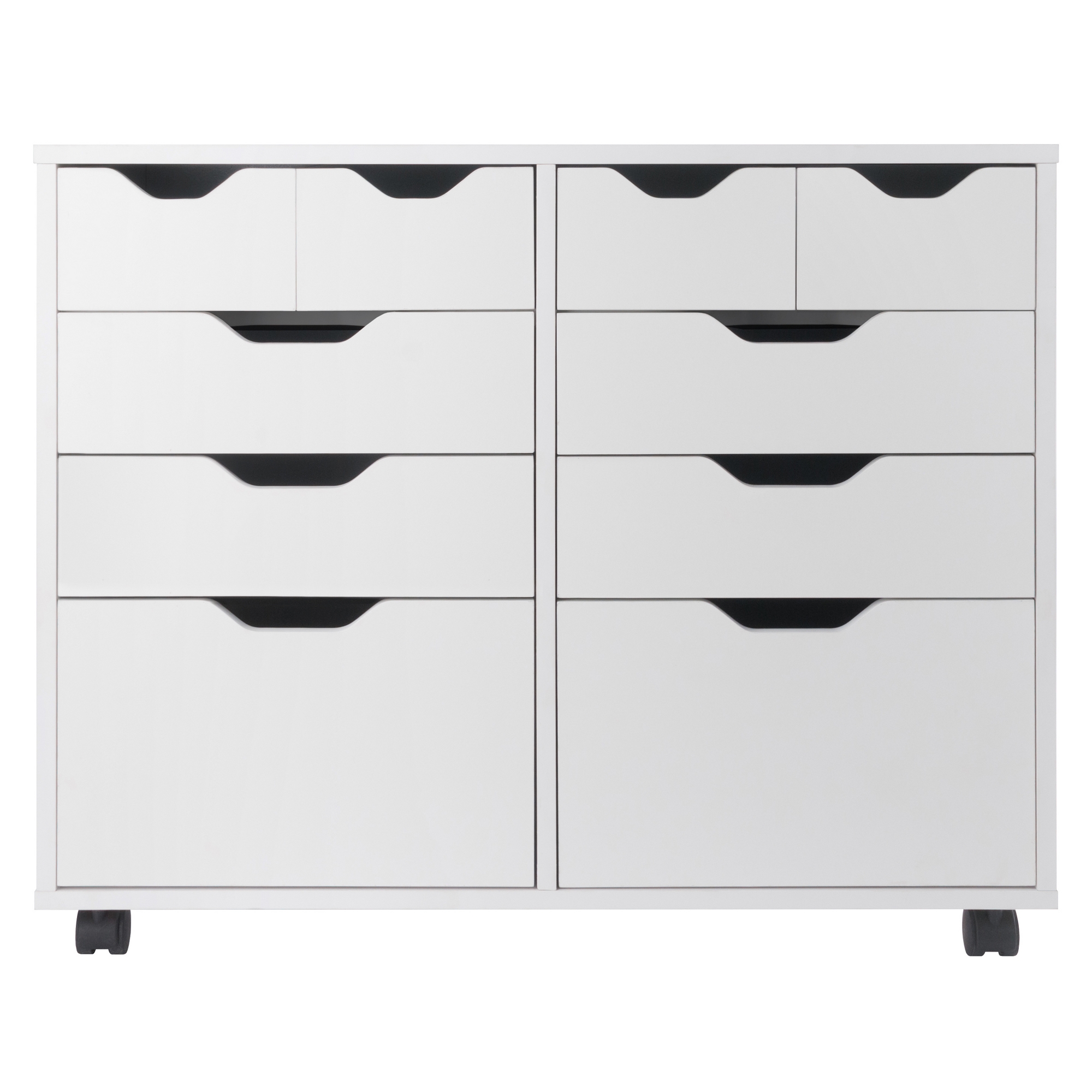 Halifax Bins & Drawers Multi-Storage Wide Mobile Cabinet, White ...