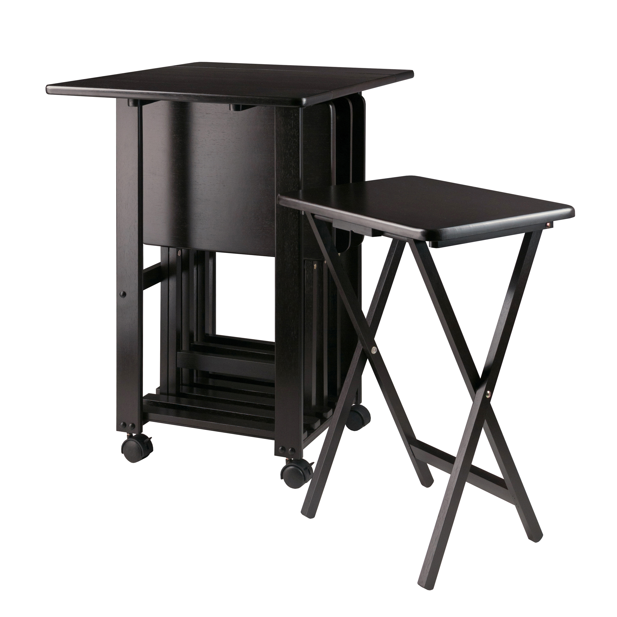 Sophia 5-Pc Snack Table Set, Drop Leaf Top, Coffee - Winsome Wood
