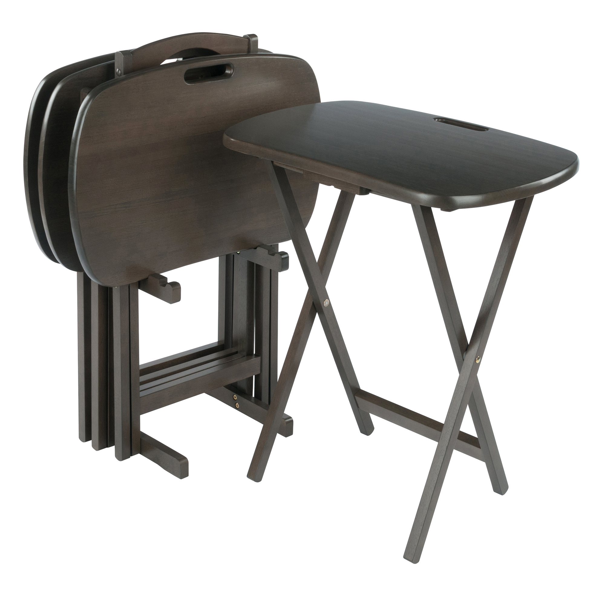 Lucca 5-Pc Snack Table Set, Oyster Gray - Winsome Wood