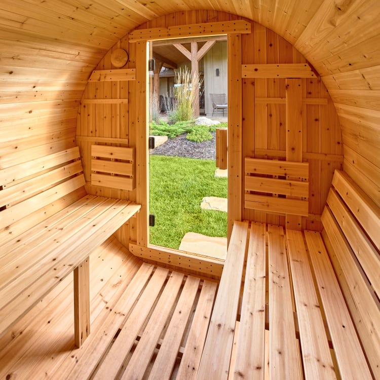 Paxton 4-6 Person Outdoor Barrel Sauna | E-Commerce Catalog - US/Canada 2.0