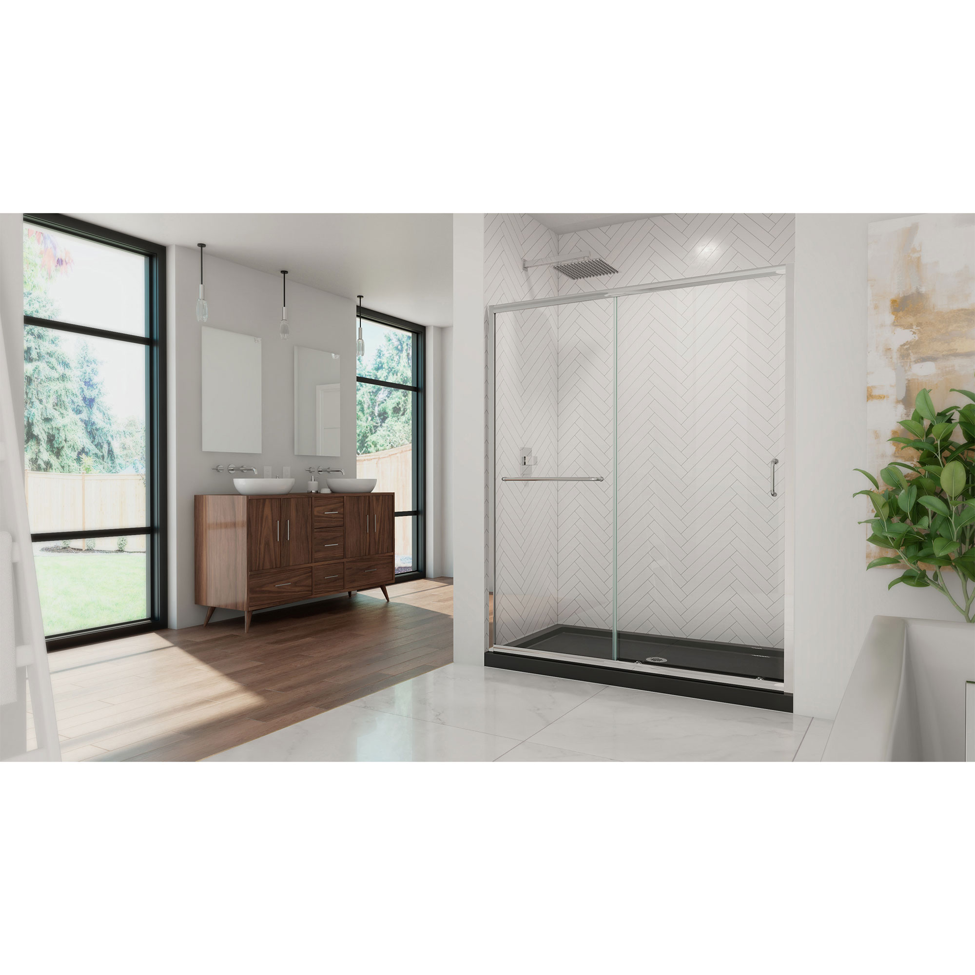 DreamLine Infinity-Z 36 inch D x 60 inch W x 74 3/4 inch H Semi ...