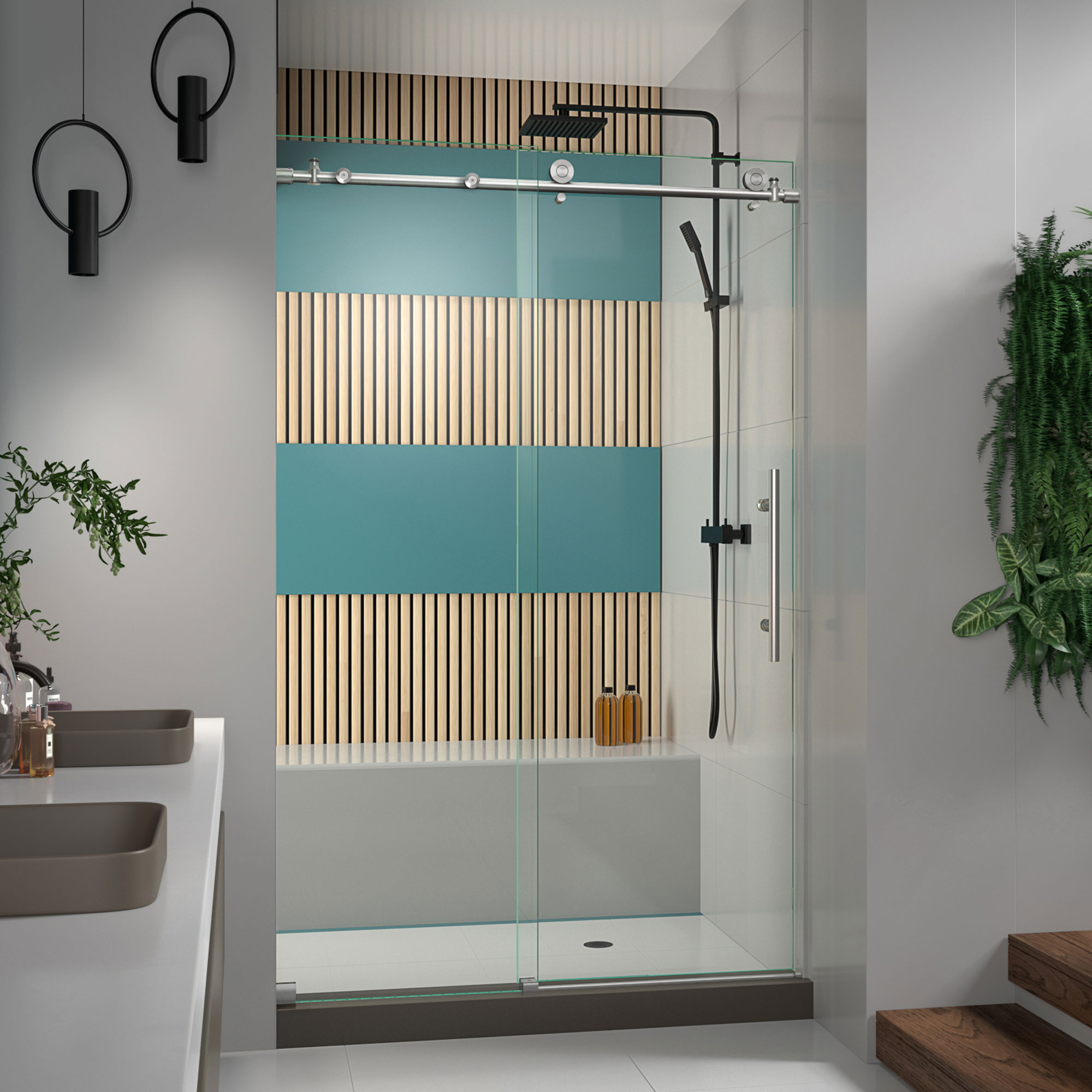 DreamLine Enigma-X 44 - 48 inch W x 76 inch H Frameless Sliding Shower ...