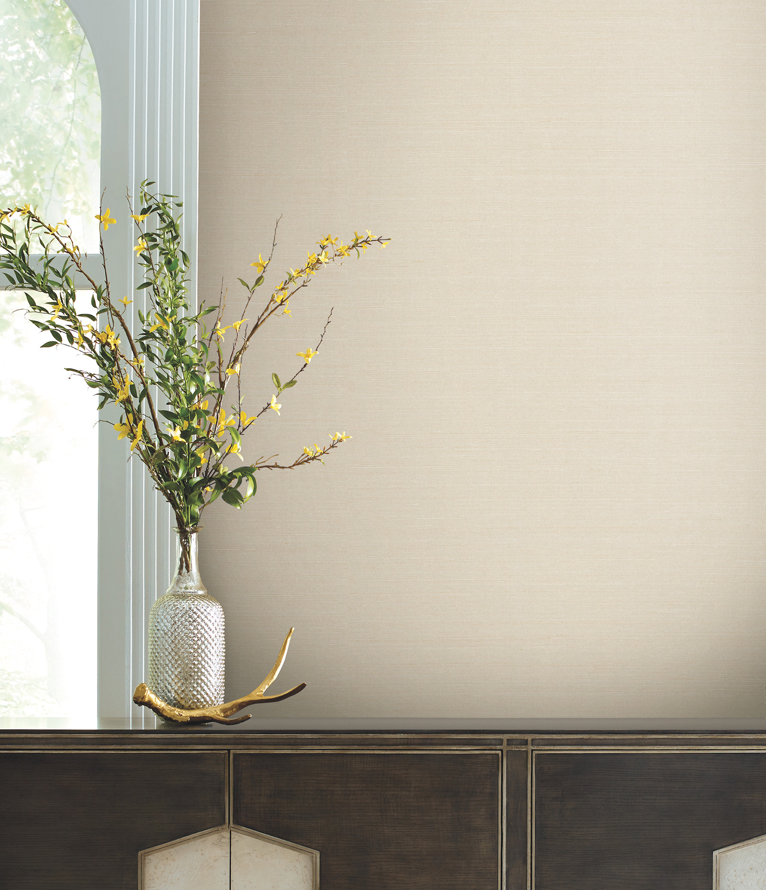 Delicate Abaca Sand Wallpaper | York Design Group Product Catalog
