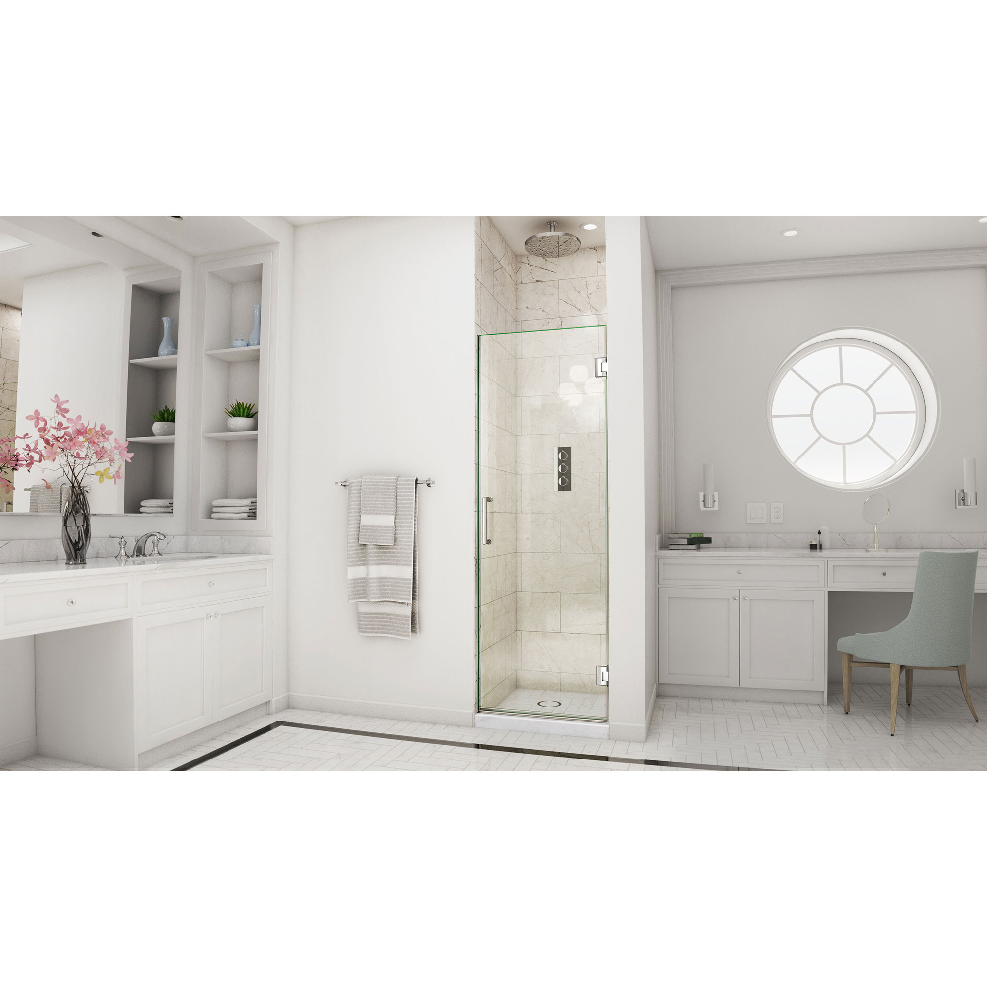 DreamLine Unidoor 28 inch W x 72 inch H Frameless Hinged Shower Door in ...