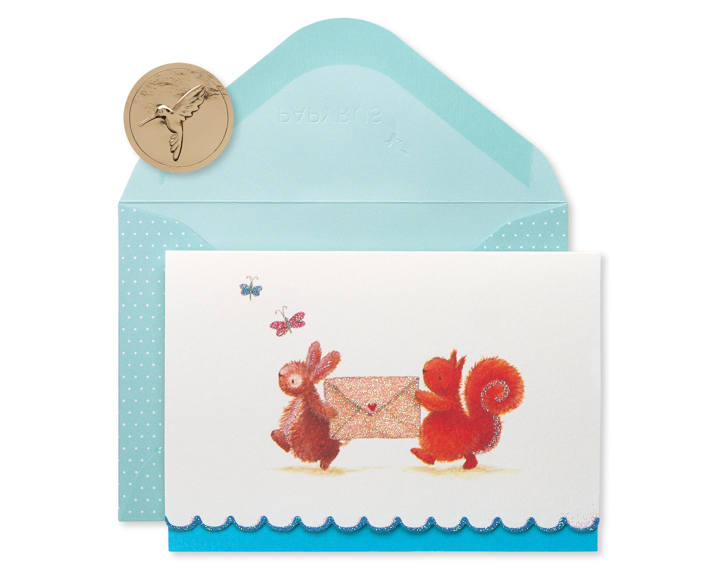 Bunny & Squirrel Boxed Blank Note Cards With Glitter, 14-Count - Papyrus