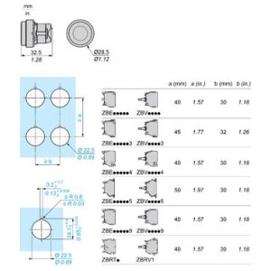Square D (Schneider Electric) ZB5AH43 Red Projecting Illuminated ...
