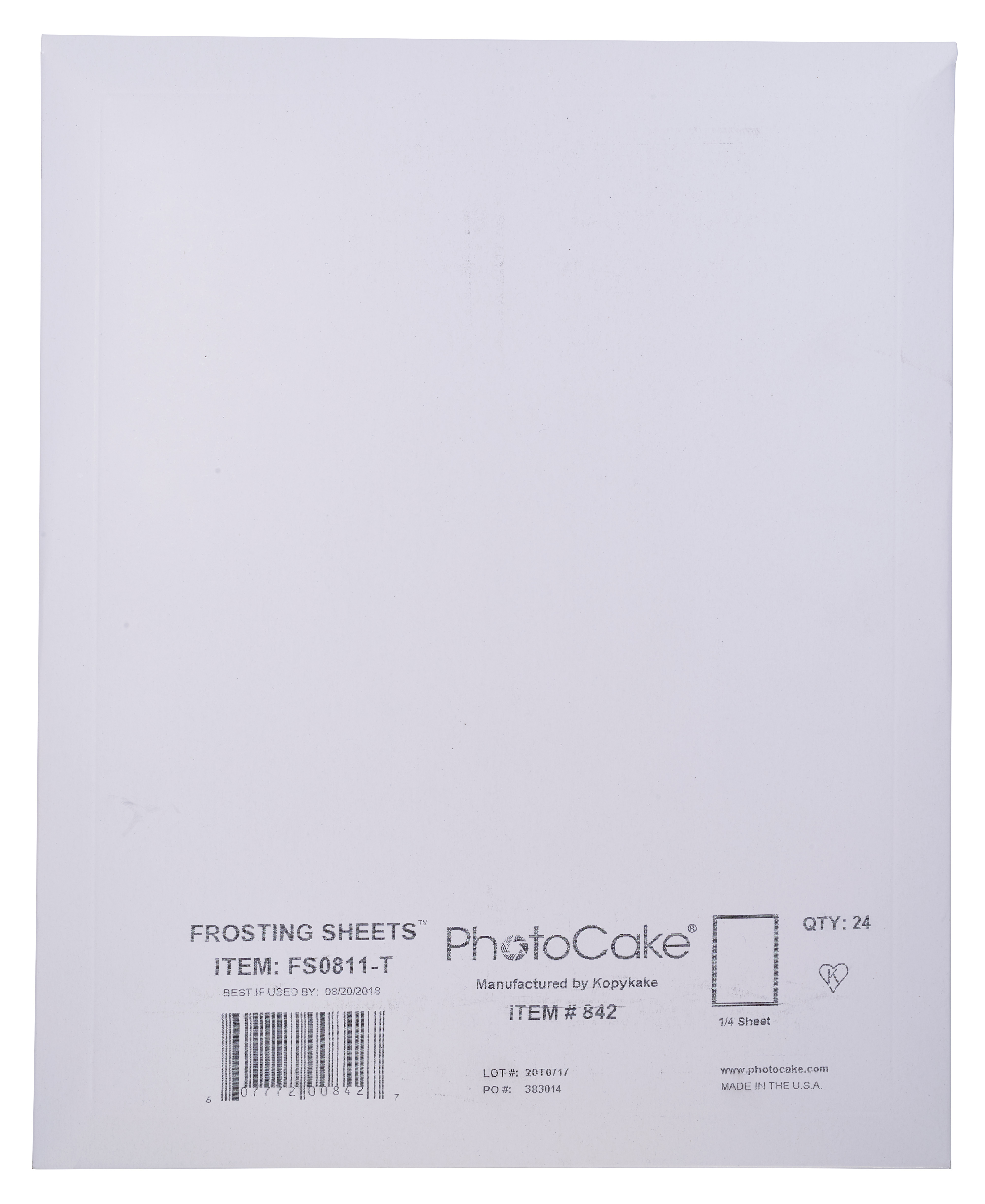 Photocake Frosting Sheets 1 4 Sheet Media | DecoPac