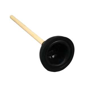 Impact, Industrial Professional Plunger, 25" Wood Handle, 6" Dia, Black ...
