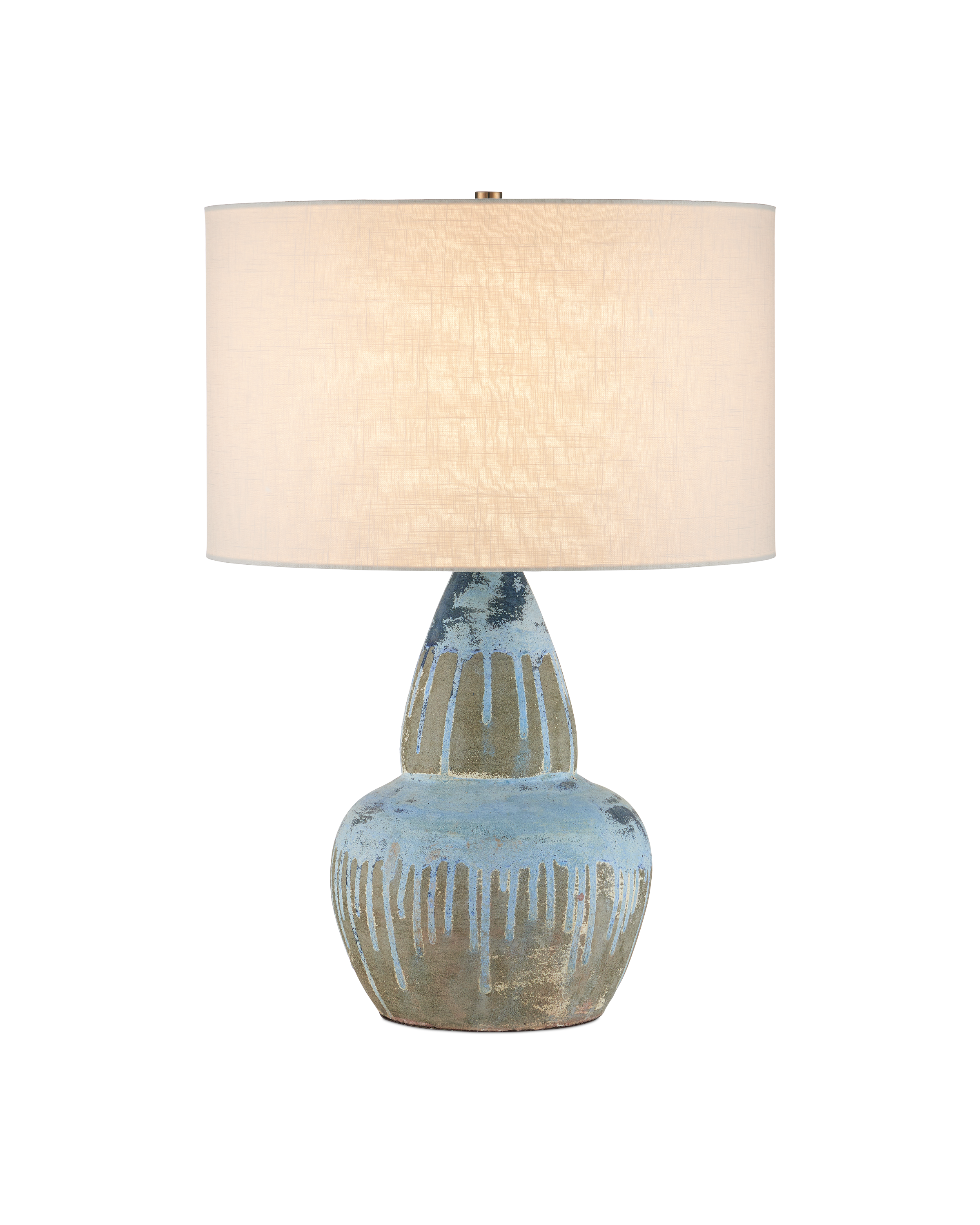 Catania Antique Blue Drip Gourd Table Lamp