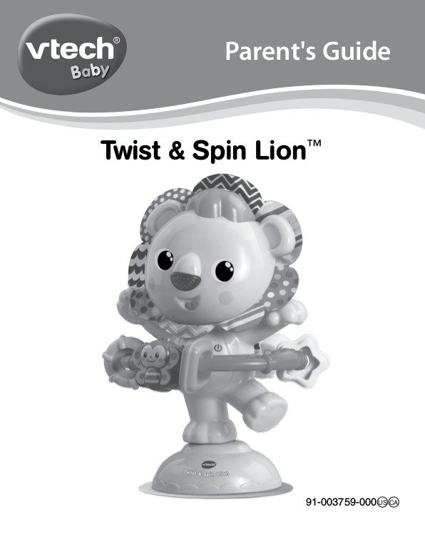 VTech Baby Twist and Spin Lion Rattle With Suction Cup - Walmart.com ...