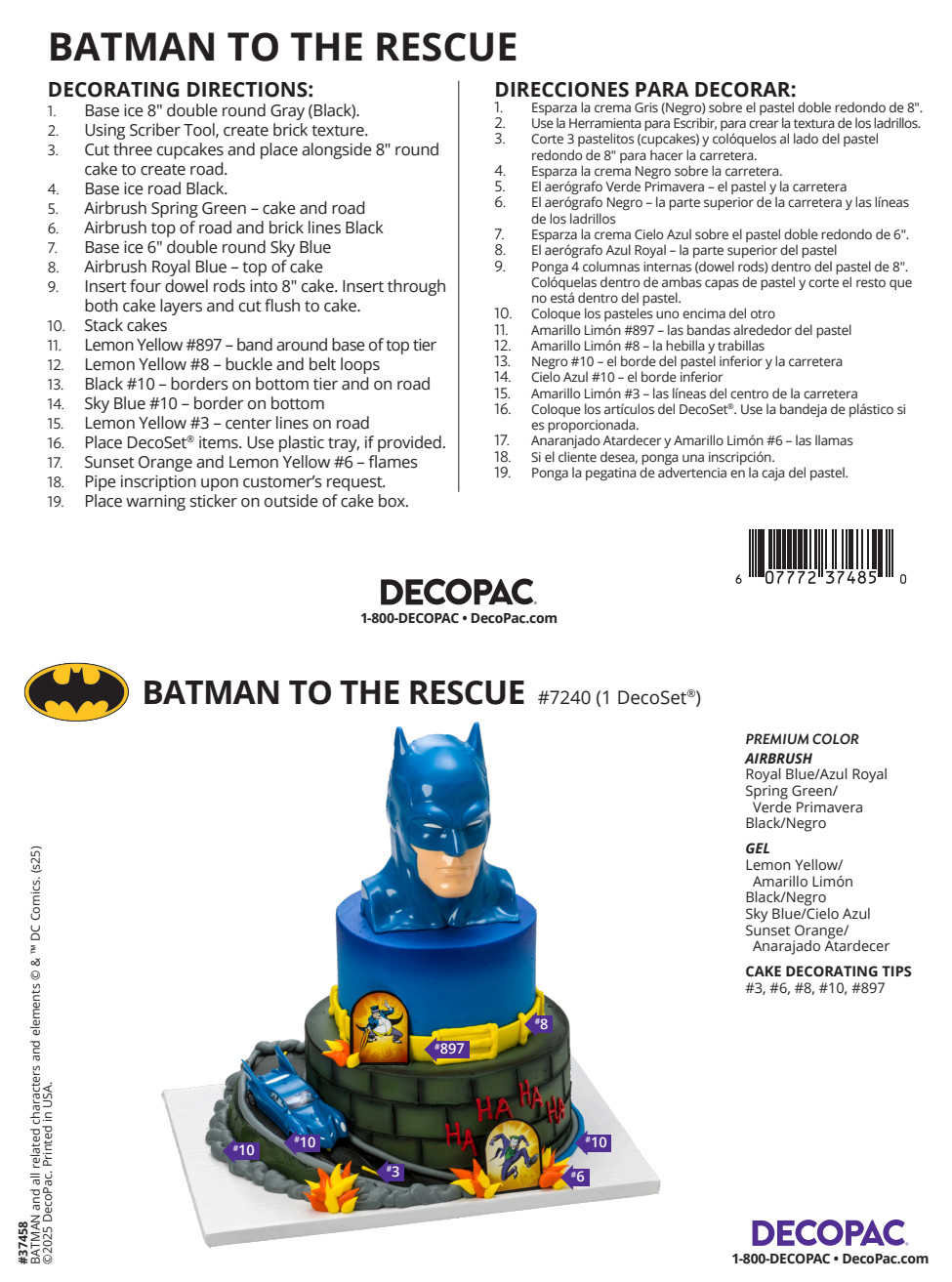 Batman To The Rescue Signature Cake Decoset Decorating Instructions ...