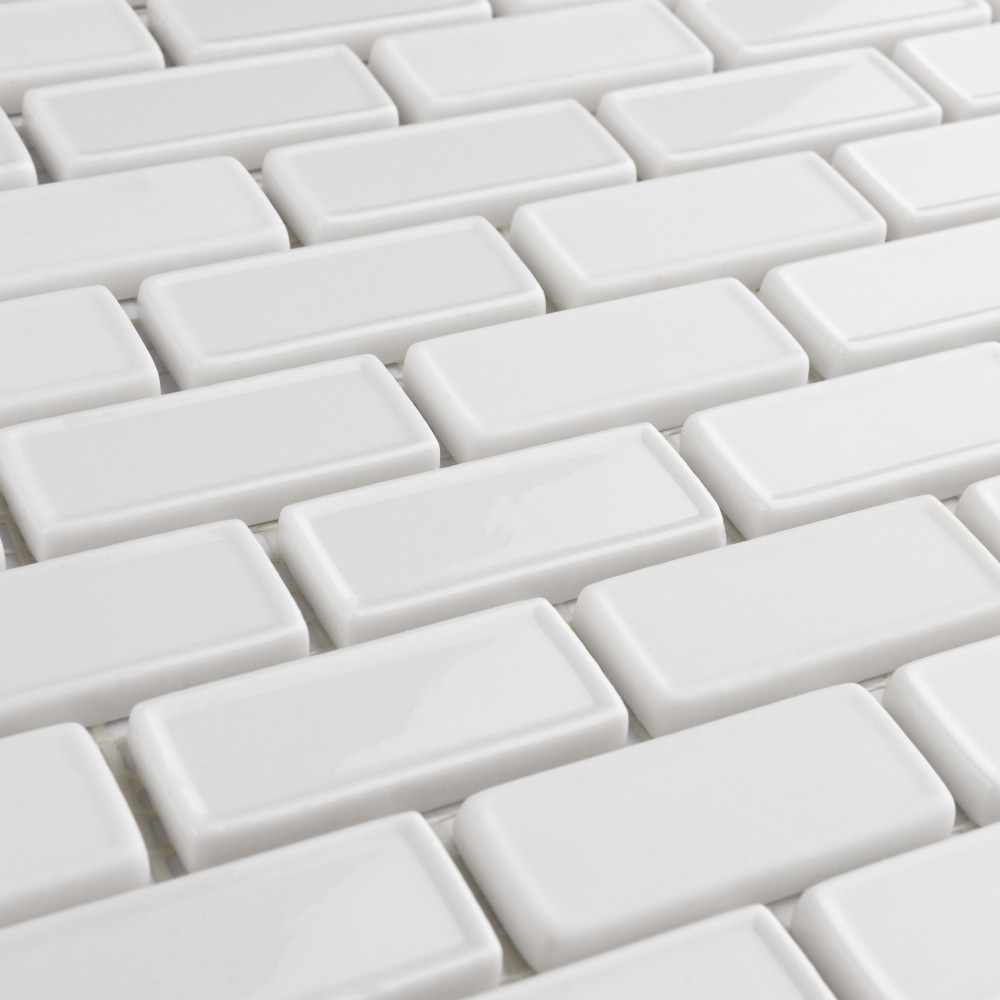 Expressions Recessed Subway White 11-3/4 in. x 12 in. Glass Mosaic Tile ...