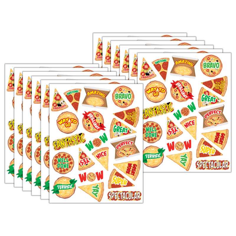 Teacher Created Resources® Pizza Stickers, 120 Per Pack, 12 Packs - Zuma