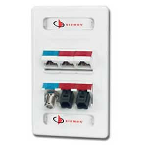 Siemon MX-FP-S-04-02B MAX Modular Faceplate, Screw Mount, 4 Port, White ...