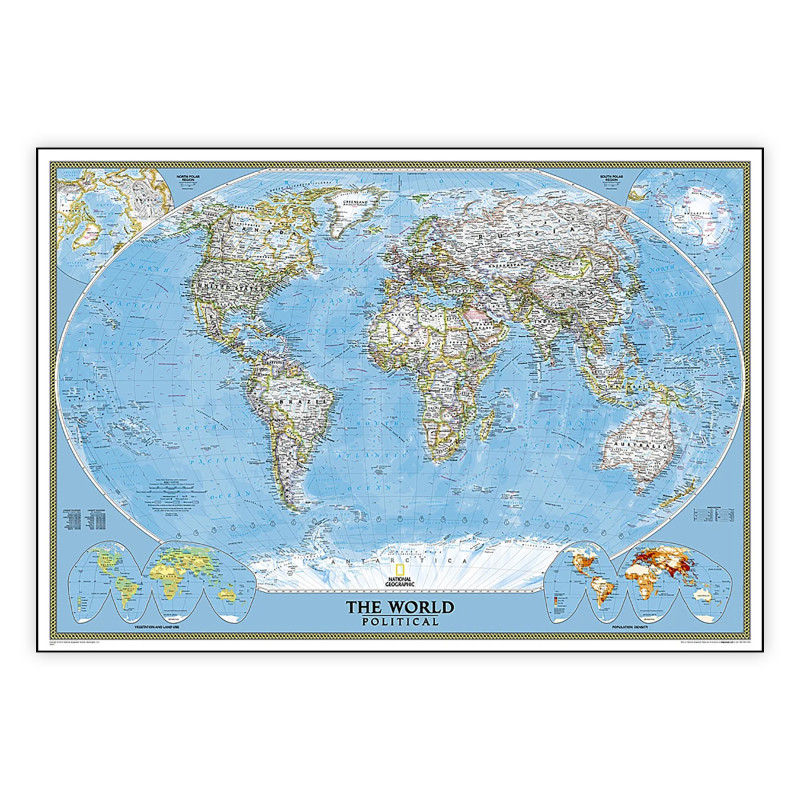 National Geographic World Classic Map, Mural - Zuma