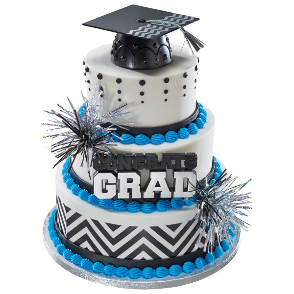 Silver Congrats Grad And Cap Decoset | DecoPac