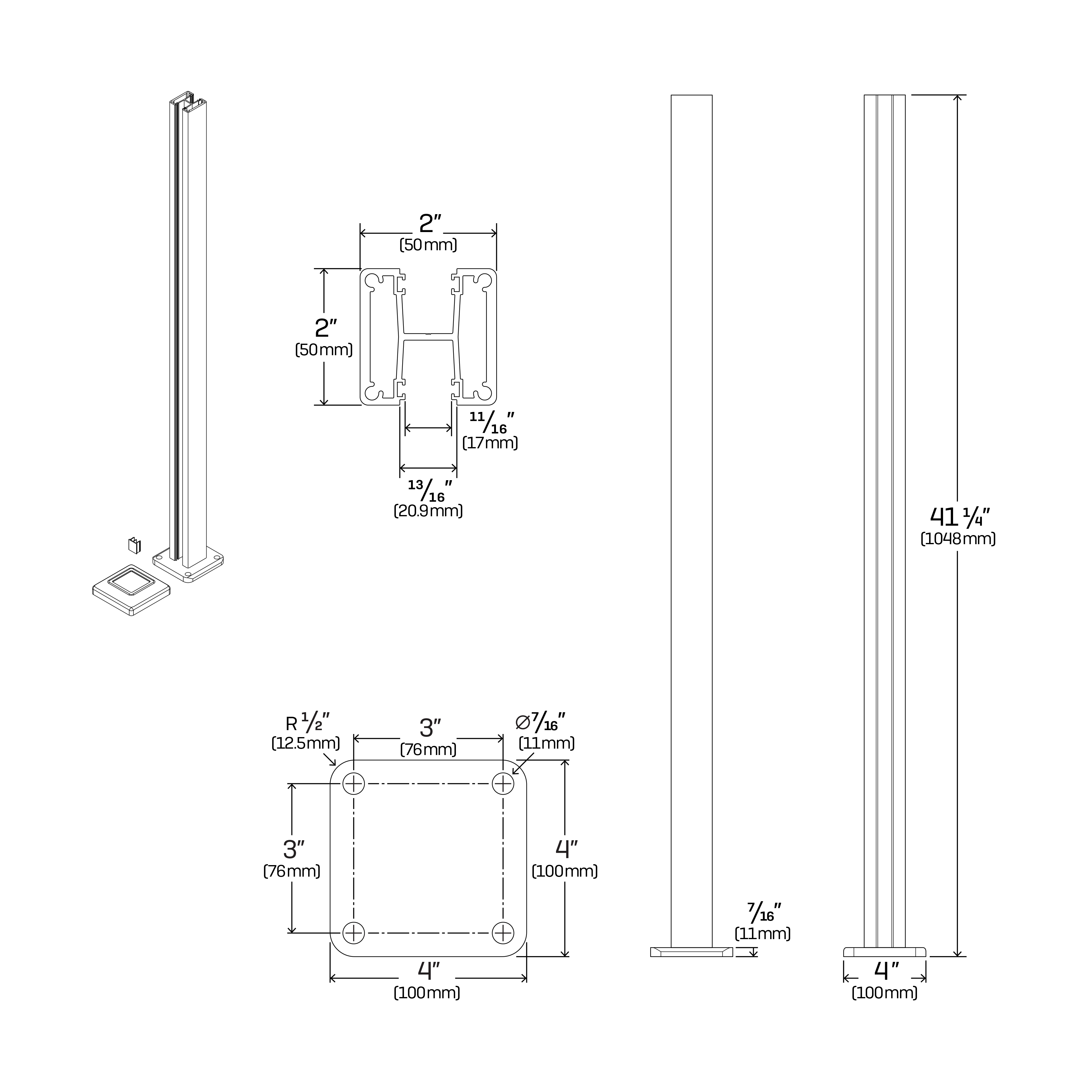 Aluminum Baseplate Posts – Future Glass LLC
