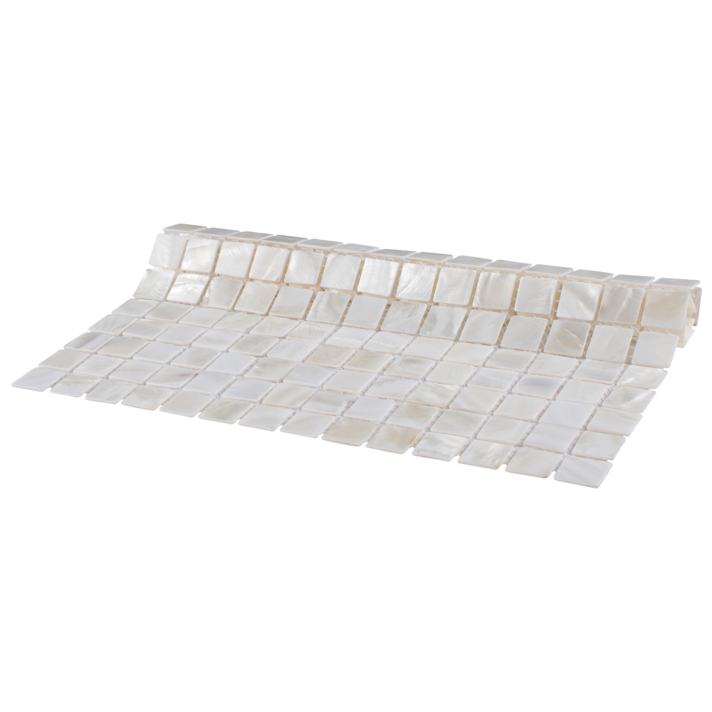 Conchella Square White 12 in. x 12 in. Natural Shell Mosaic Tile ...