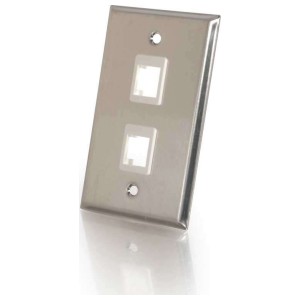 C2G (Legrand) CG37094 Two Port Keystone Single Gang Wall Plate ...