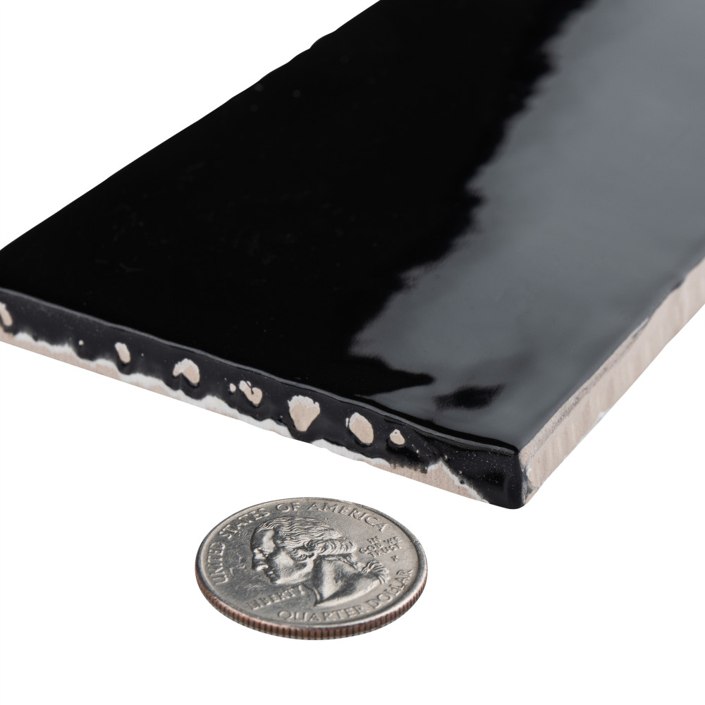 Castillo Black 3 in. x 6 in. Ceramic Wall Tile – Merola Tile