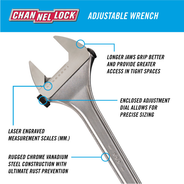 830 30-inch Adjustable Wrench - Channellock, Inc.