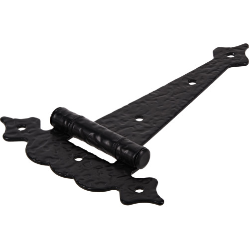Hardware Essentials Ornamental Spring T-Hinge Black (6")