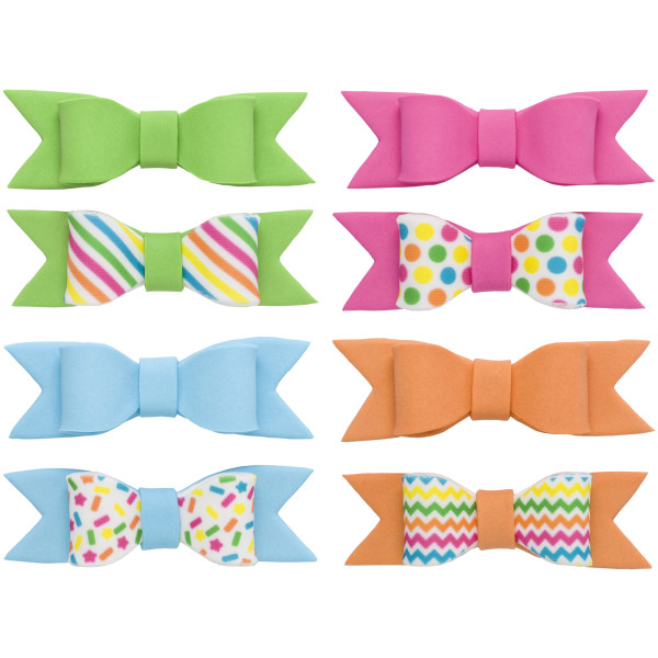 Bright Color Assortment Gum Paste Mini Bows | DecoPac