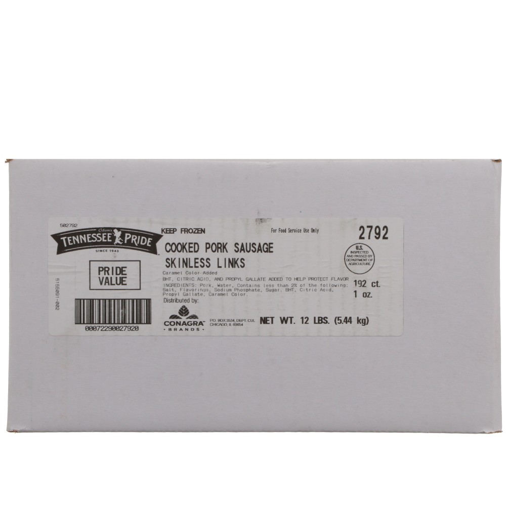 ODOMS TENNESSEE PRIDE Value Cooked Pork Sausage Skinless Links ...