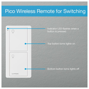 Lutron PJ2-2B-GBL-L01 2-Button Pico Smart Remote, With Light Icons ...