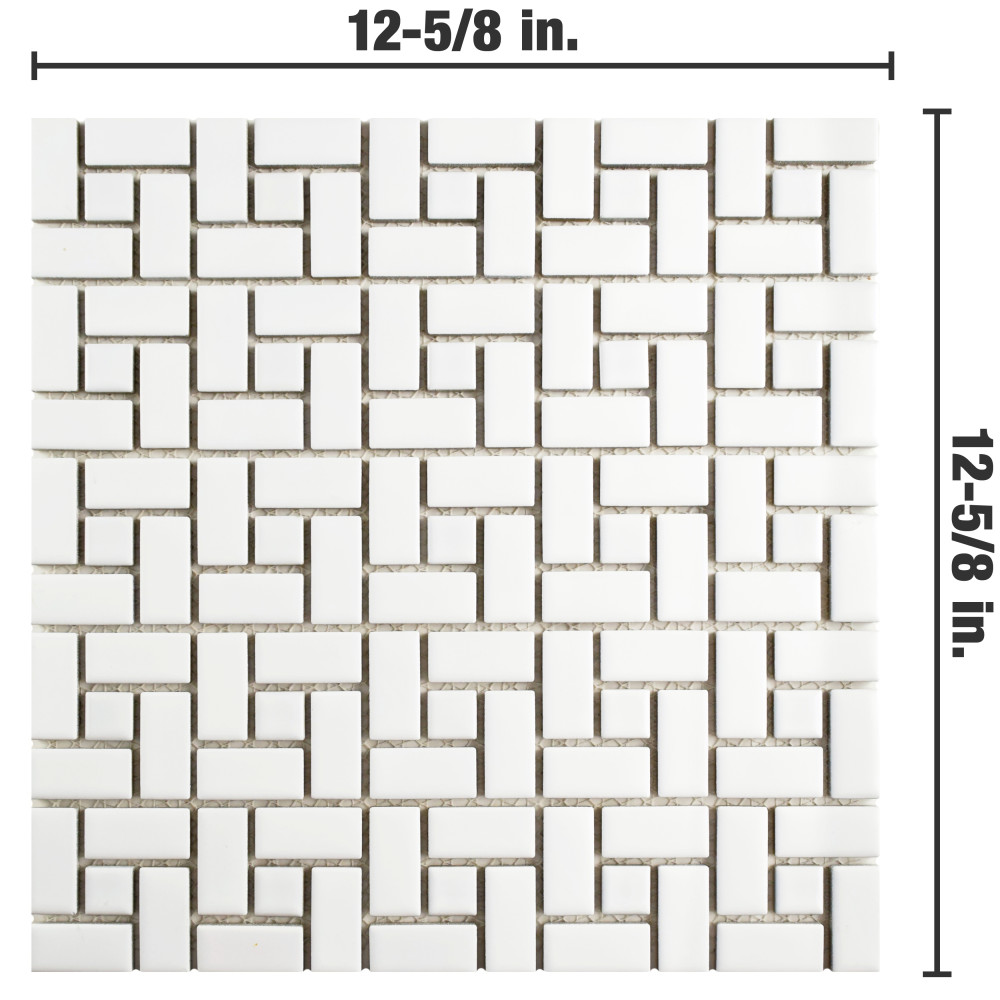 Spiral Matte White w/ Glossy White Dot 12-5/8 in. x 12-5/8 in ...