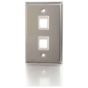 C2G (Legrand) CG37094 Two Port Keystone Single Gang Wall Plate ...