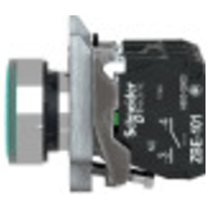 Square D (Schneider Electric) XB4BW33G5 Illuminated Push Button, Harmony XB4, Metal, Green Flush ...
