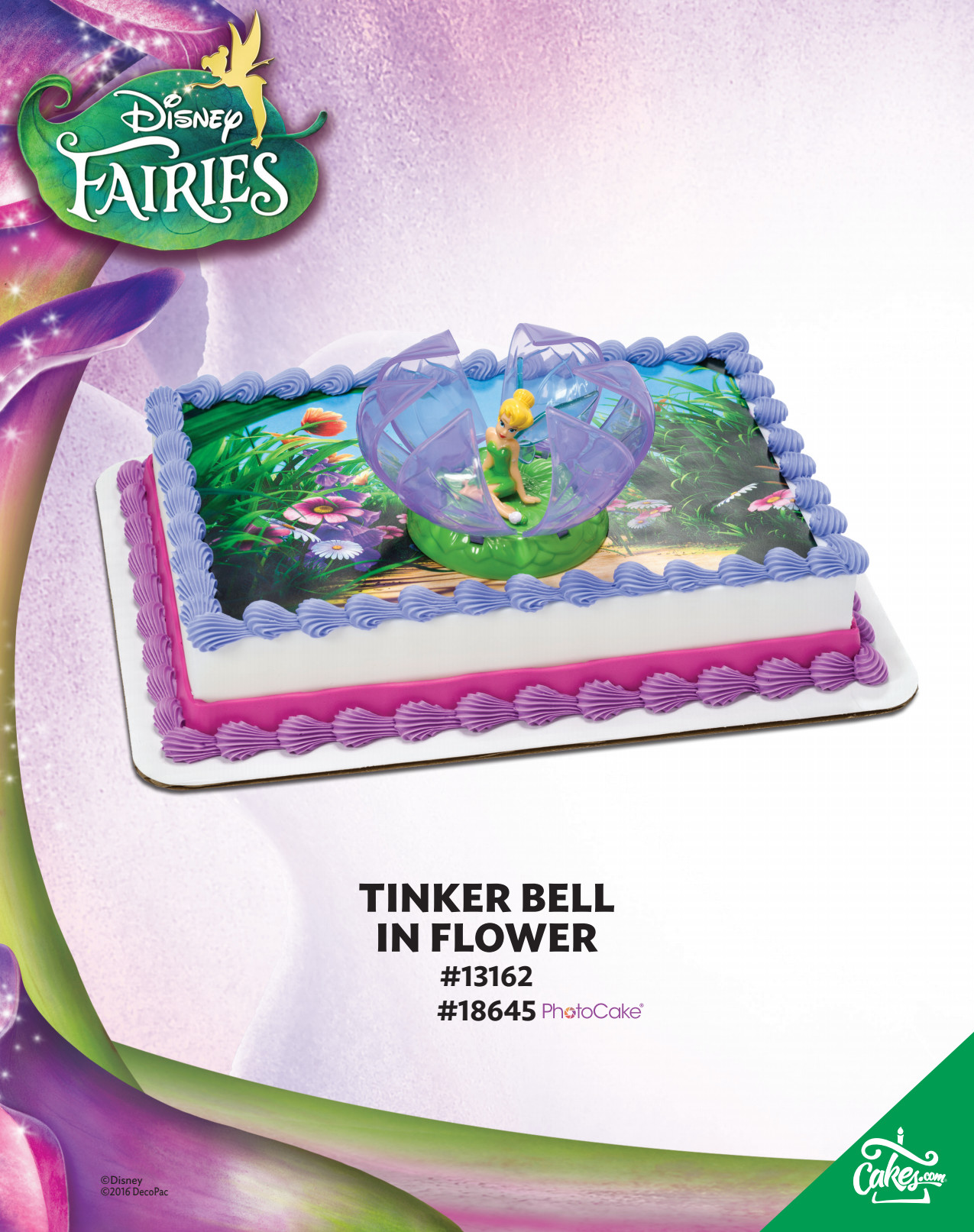 Tinker Bell In Flower Decoset Background Sht Cake Tmoc Page | DecoPac