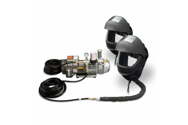 All-in-one head, eye, face, and respiratory protection ideal for welders