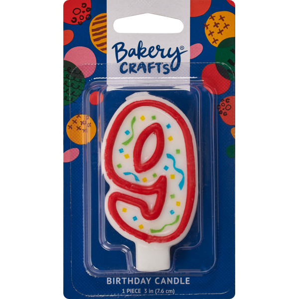 9 Red Numeral Candle | DecoPac