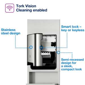 Tork, H1 Recessed Matic®, Mechanical Roll Towel Dispenser, Stainless ...