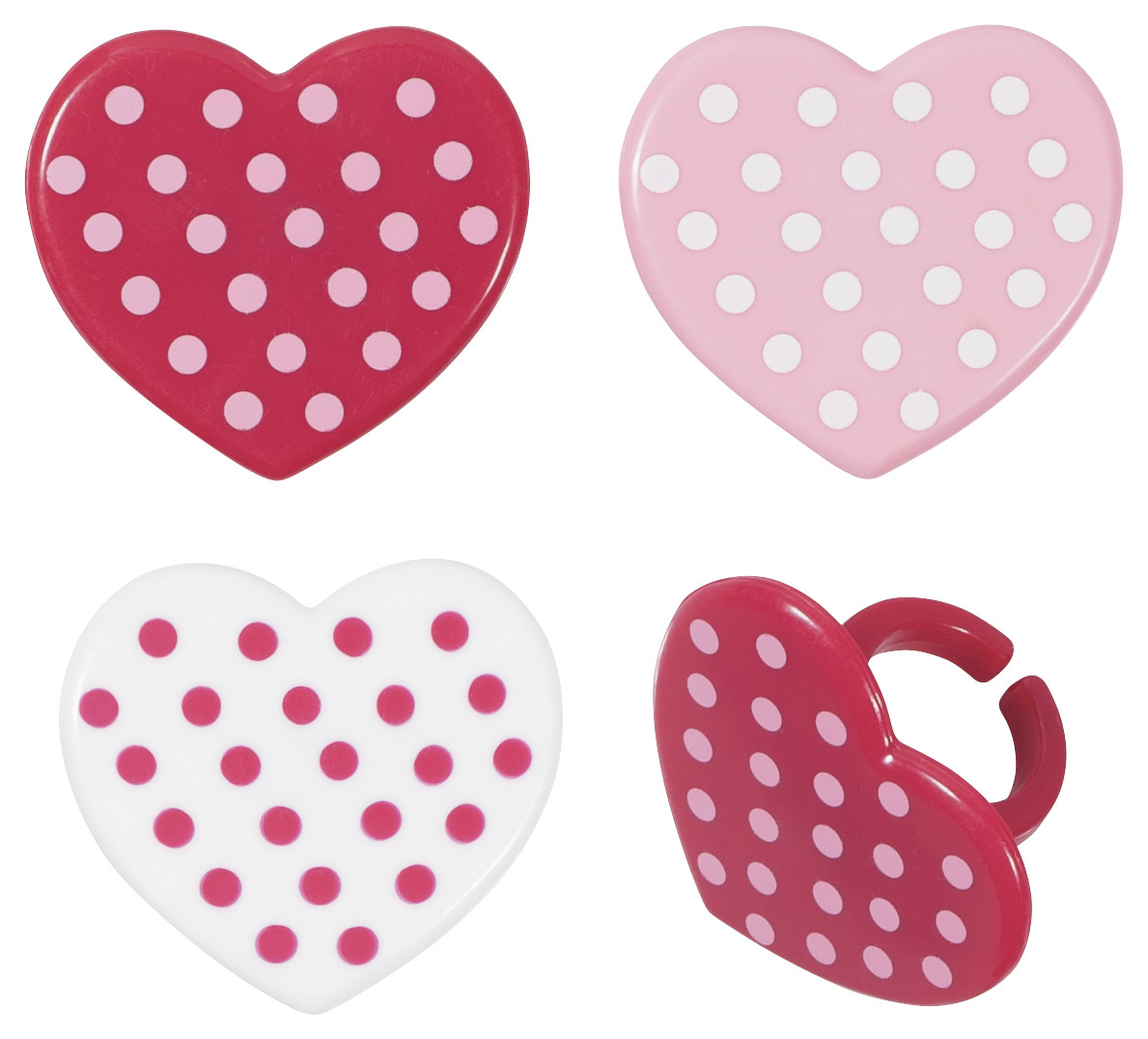 Polka Dot Hearts Cupcake Rings | DecoPac