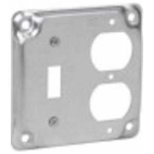 Crouse Hinds (Eaton) TP506 4 In. Square Surface Cover, Steel, Raised 1/ ...