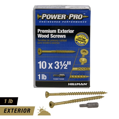 Power Pro Premium Exterior Wood Screw #10 x 3-1/2"