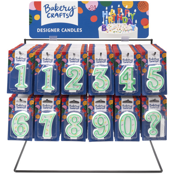 Green Sprinkle Numeral Candle Assortment Candles Only Set | DecoPac