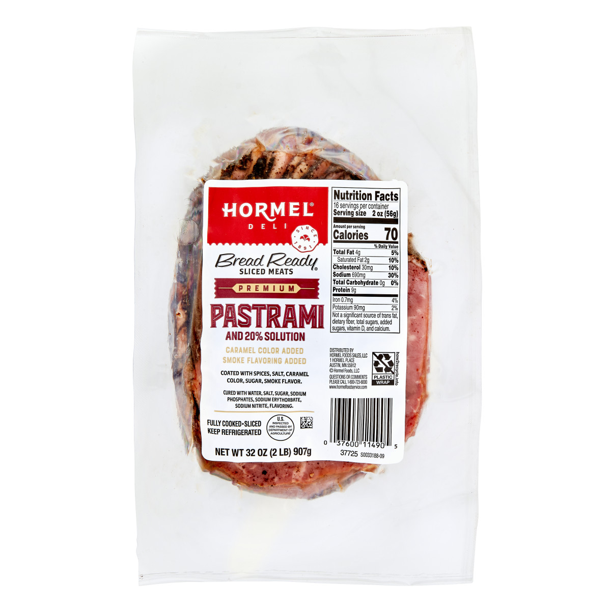 BREAD READY® Pastrami, Premium, Sliced, 6/2 lb • Hormel Product Code ...
