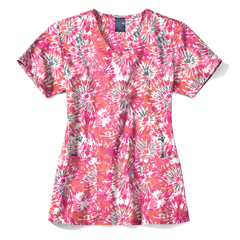 Buy Zoe+Chloe Performance V-Neck Print Scrub Top - Zoe+Chloe Online at ...