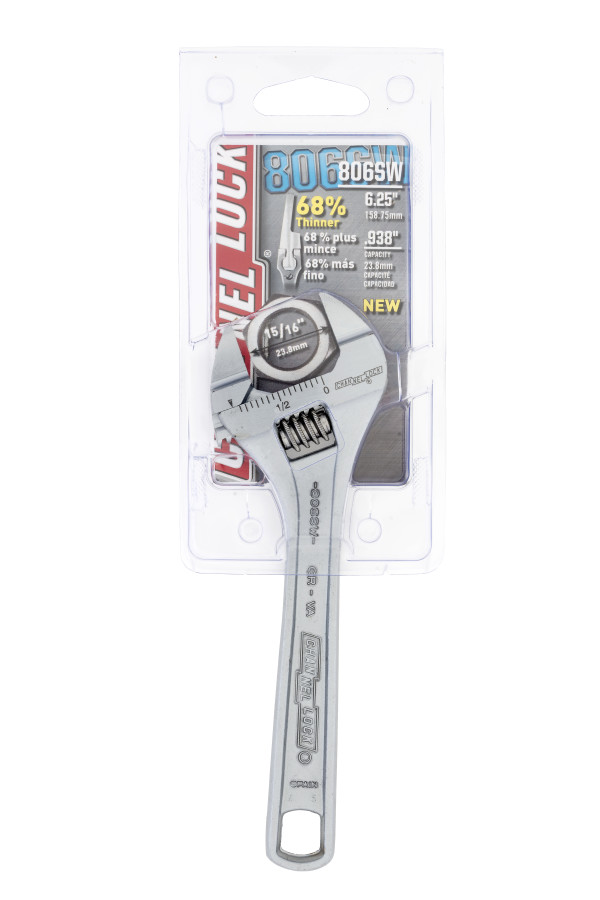 806SW 6-inch Precision Adjustable Wrench with Extra Slim Jaw ...