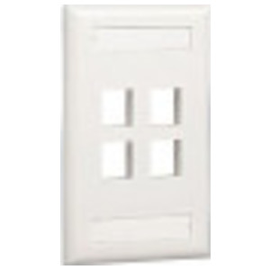 Panduit NK4FWHY NetKey® 1-Gang, Flush Mount Vertical Faceplate, 4-Port ...