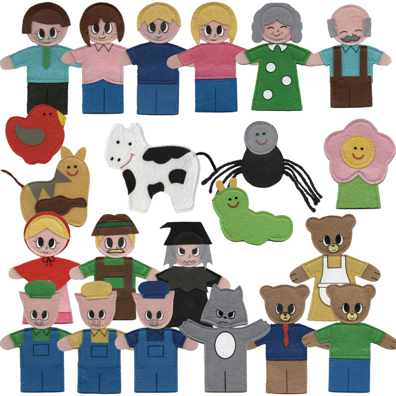 Get Ready Kids Felt Finger Puppets for Storytelling, 4", Fairy Tales ...