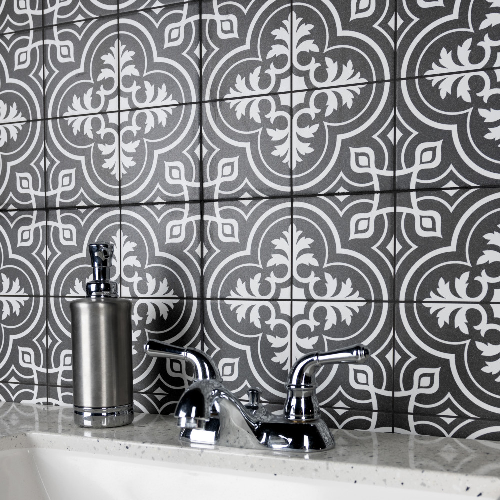 Harmonia Vintage Black 13 in. x 13 in. Ceramic Floor and Wall Tile ...